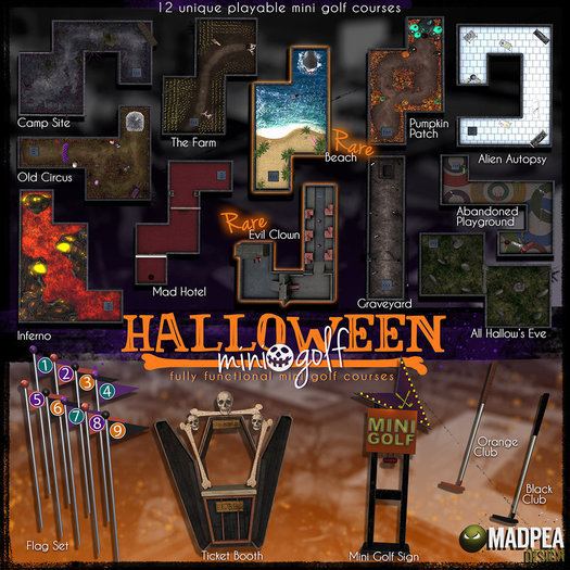 Second Life Marketplace - MadPea Halloween Mini Golf - Orange Club